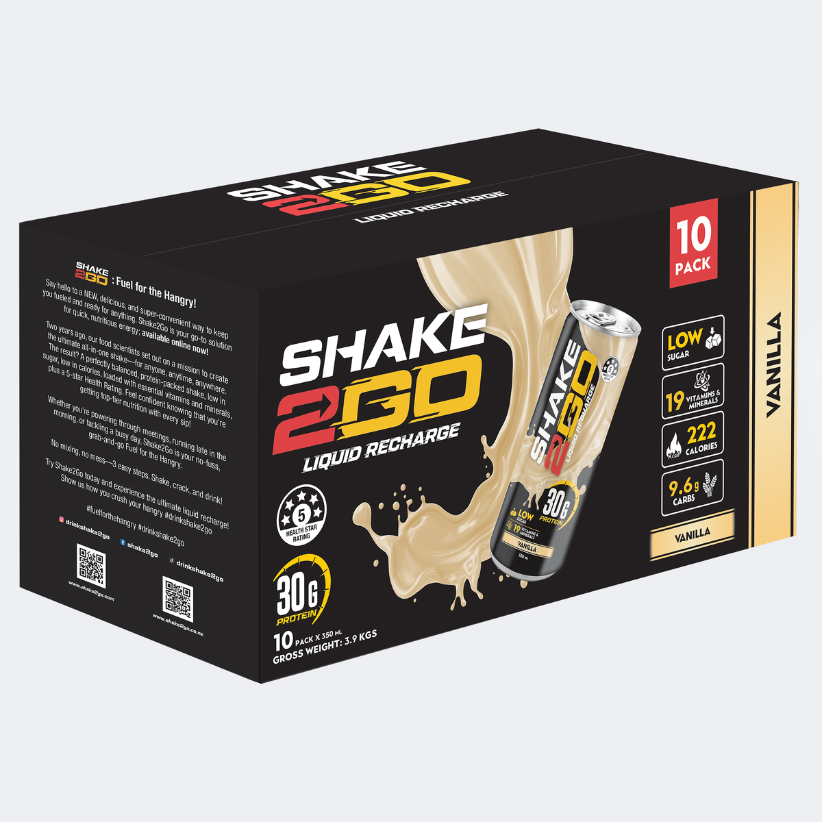 Healthy Vanilla Protein Shake - Low Sugar Meal Replacement | Shake2Go